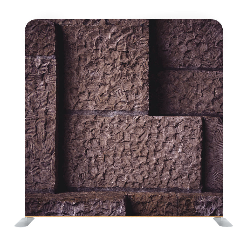 Chiseled Brown Blocks Tension Fabric Media Wall Backdrop ...